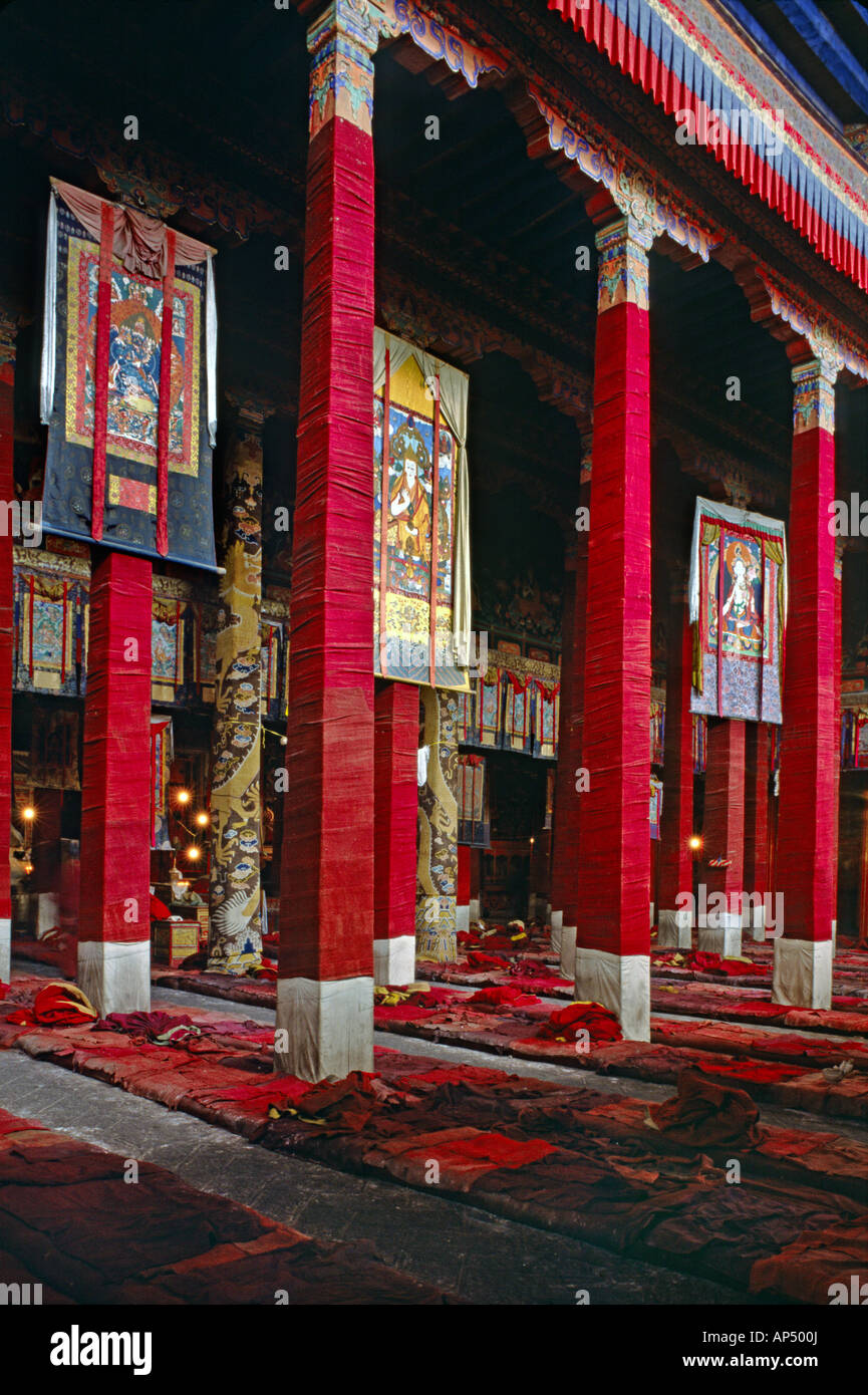 The MAIN ASSEMBLY HALL at DREPUNG MONASTERY founded in 1416 by JAMYANG ...