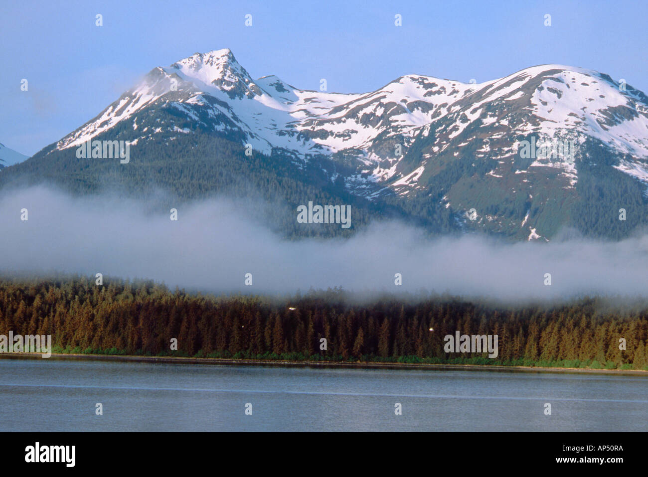North America, United States, Alaska, Inside Passage. Views of snow ...
