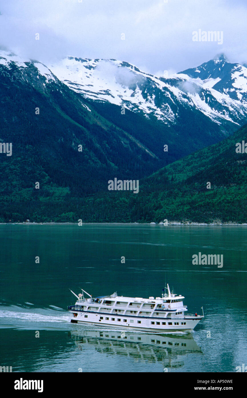 North America, United States, Alaska, Inside Passage. Views of snow ...