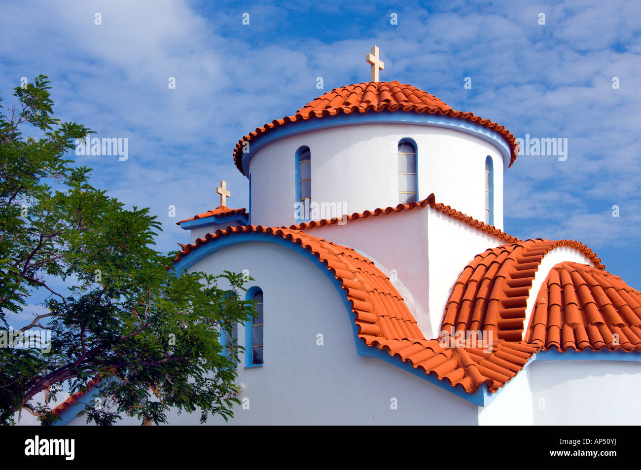 Attractive roof lines of the Greek Orthodox church in Githeo Greece ...