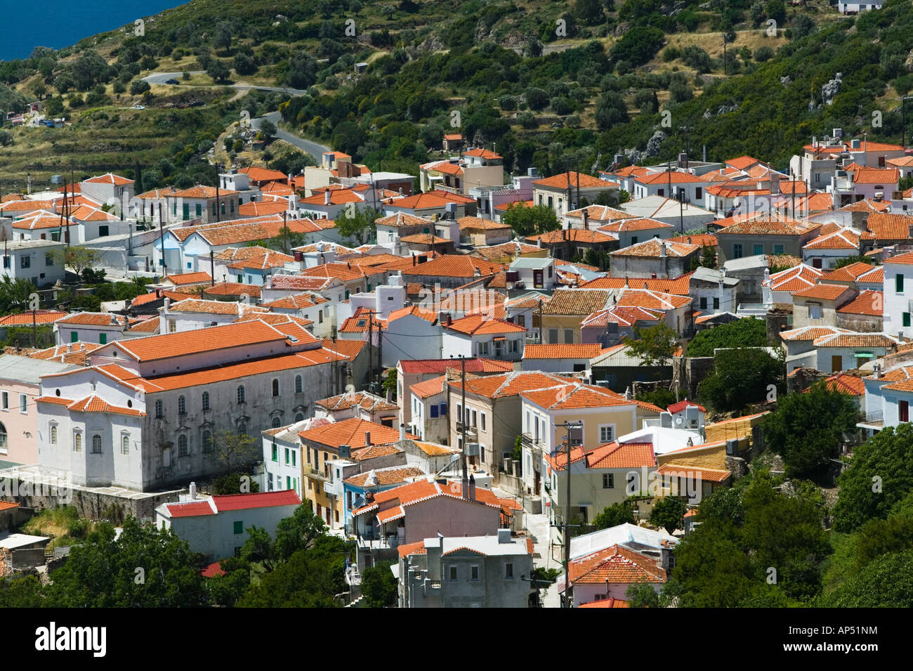 GREECE, Northeastern Aegean Islands, SAMOS, Marathokampos: Town View ...