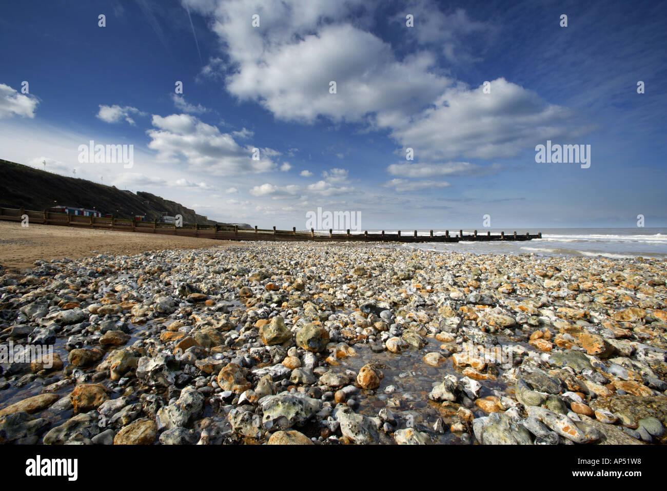 Shingle Beach With Sea Groyne Cromer North Norfolk UK Stock Photo - Alamy