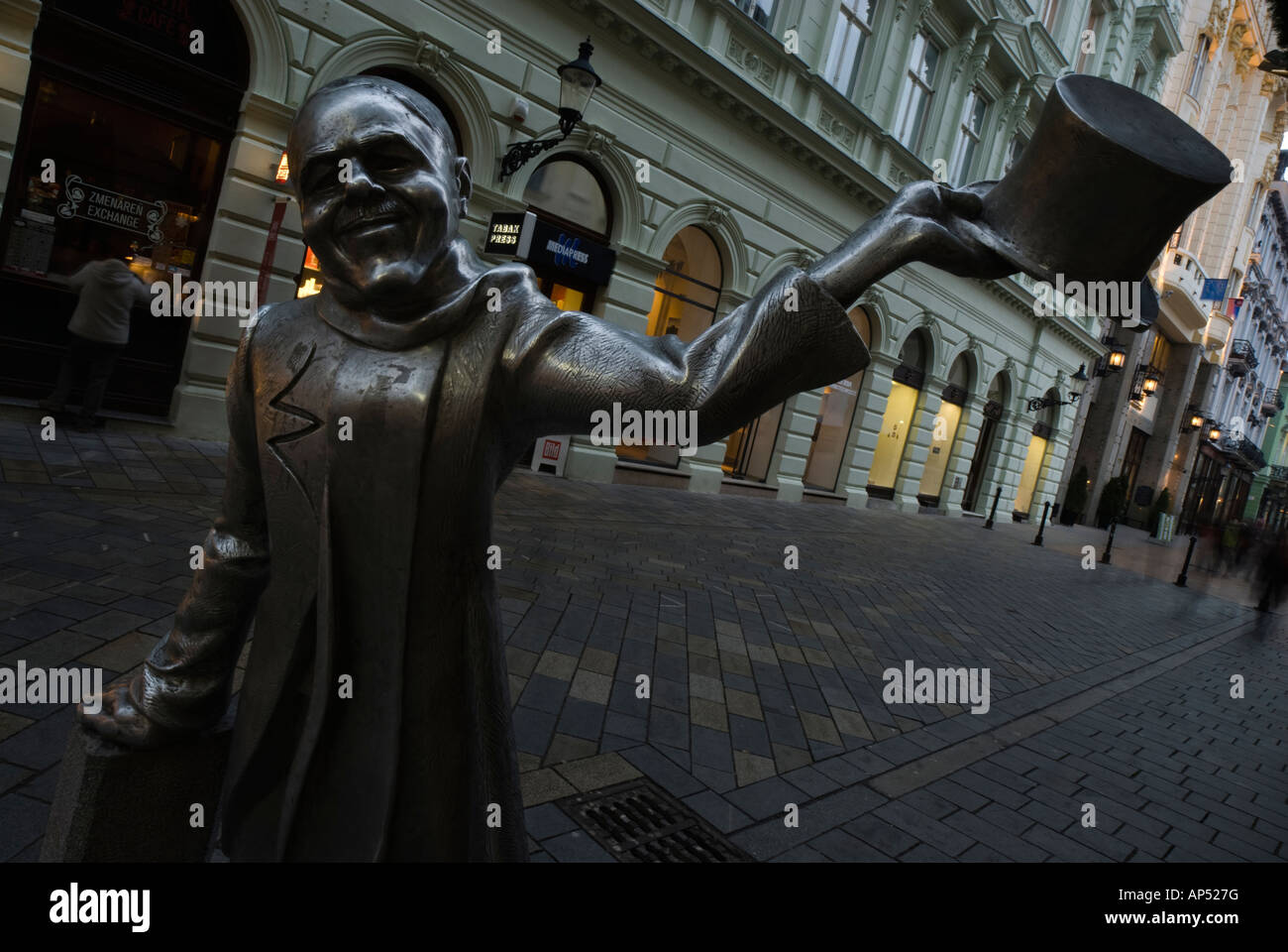 Silver statue in Bratislava, Slovakia Stock Photo - Alamy