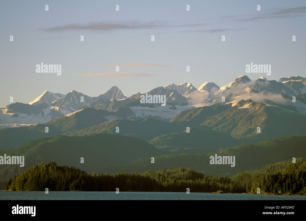 North America, USA, Alaska, Prince William Sound. Chugach Mountains ...