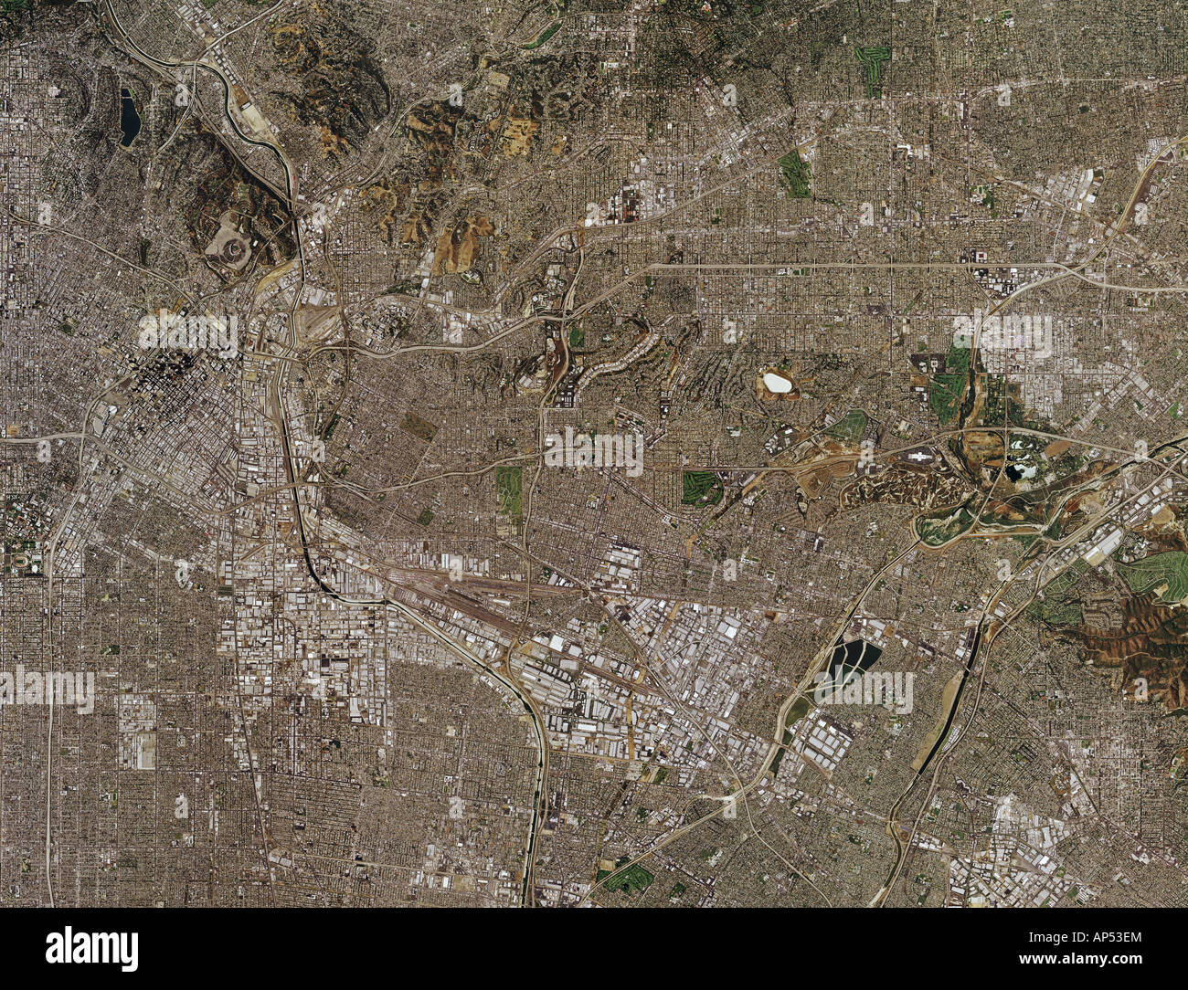 aerial map view above Los Angeles California Stock Photo - Alamy