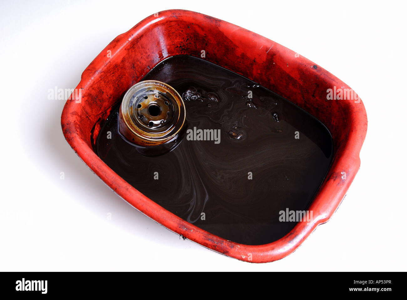 Used oil and Filter in bowl Stock Photo - Alamy