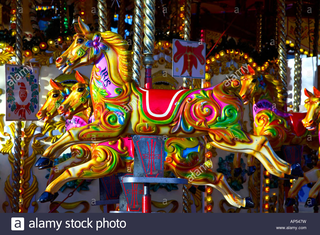 Christmas fairground ride Edinburgh SCOTLAND Stock Photo - Alamy