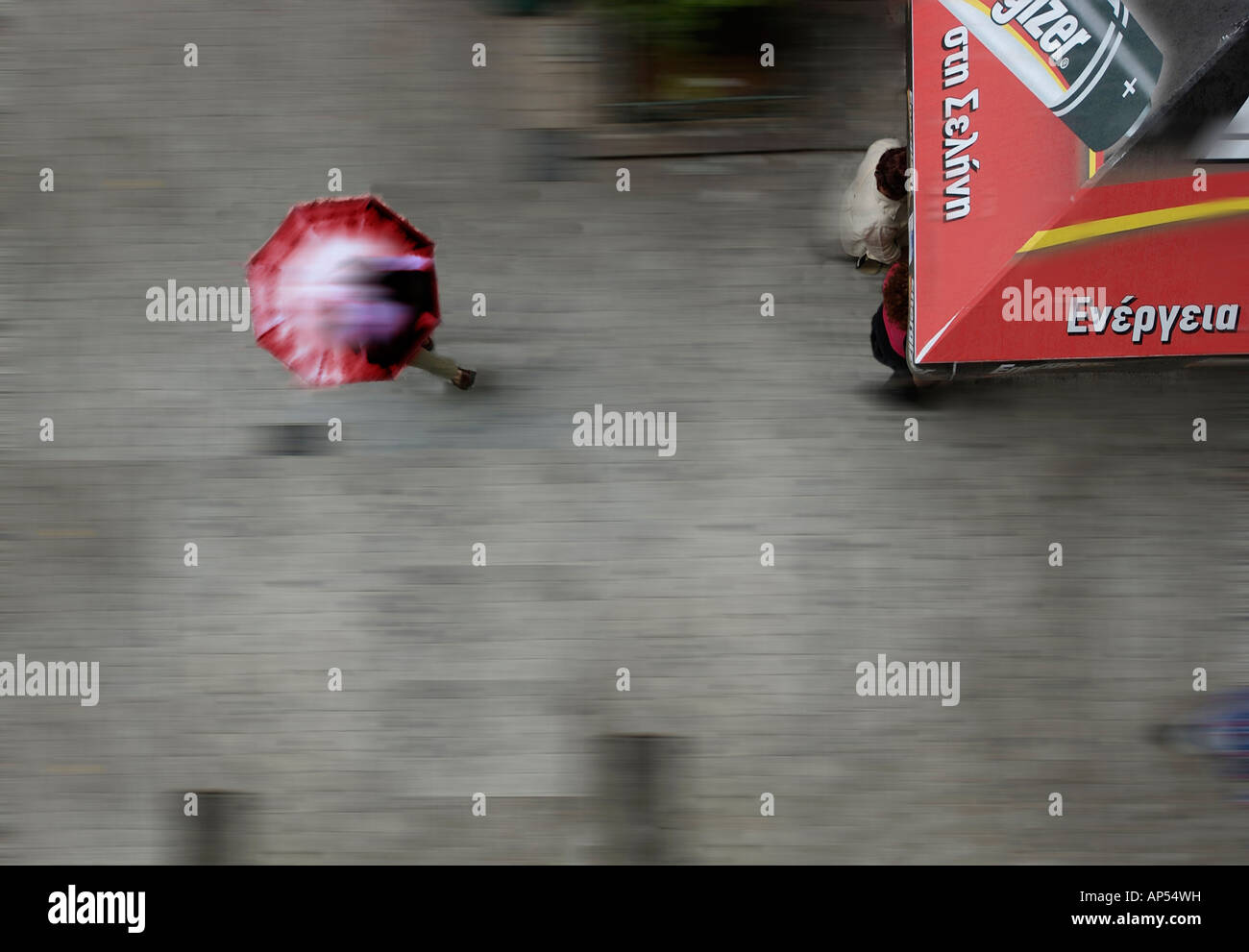 Impression of movement & energy in a top view of a street in Athens in ...