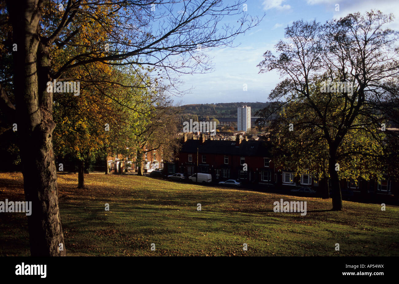 Terraced Houses and Tower Block, Lincoln, Lincolnshire, United Kingdom ...
