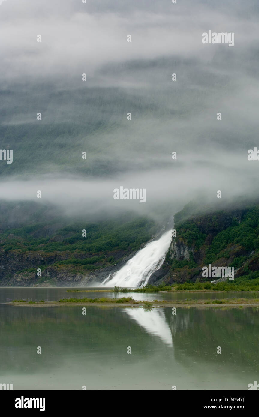 Nugget Falls flows into Mendenhall Lake near Mendenhall Glacier, Juneau ...