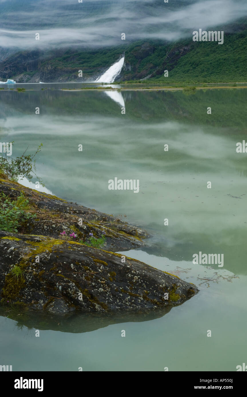 Nugget Falls flows into Mendenhall Lake near Mendenhall Glacier, Juneau ...