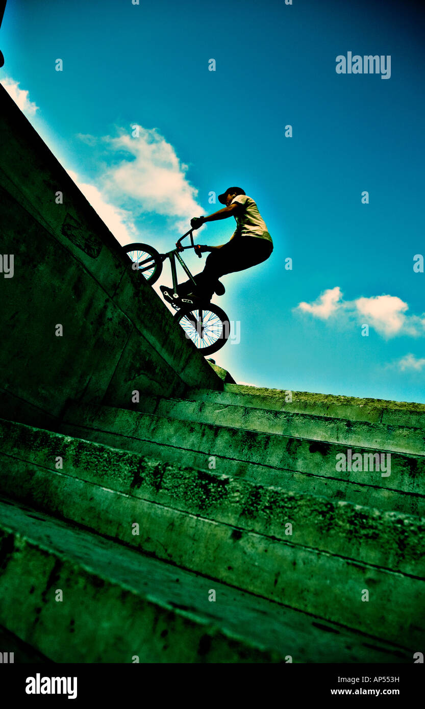 BMX rider performing tricks Stock Photo - Alamy