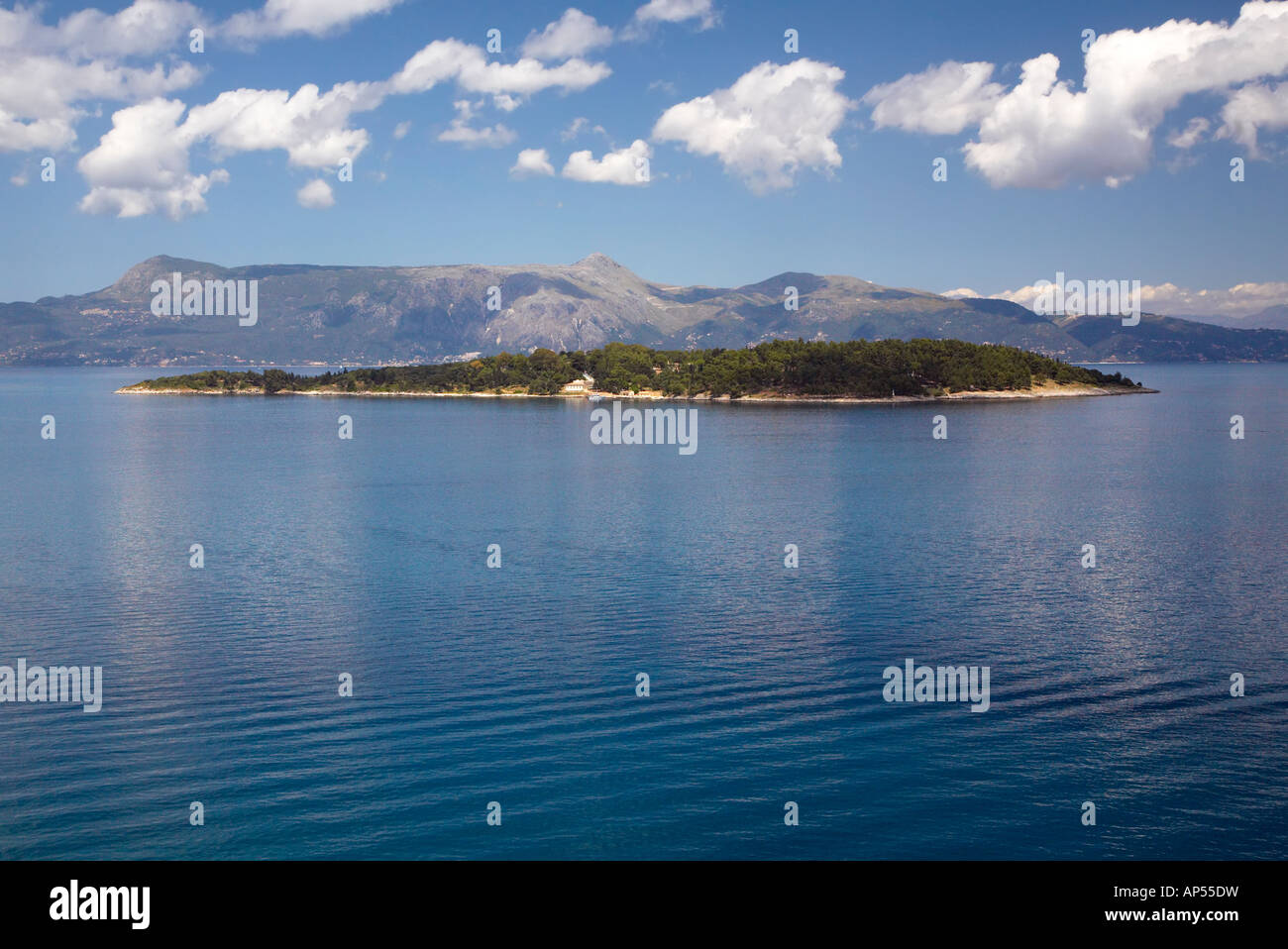 The Island of Vidos in Corfu Harbour Stock Photo - Alamy