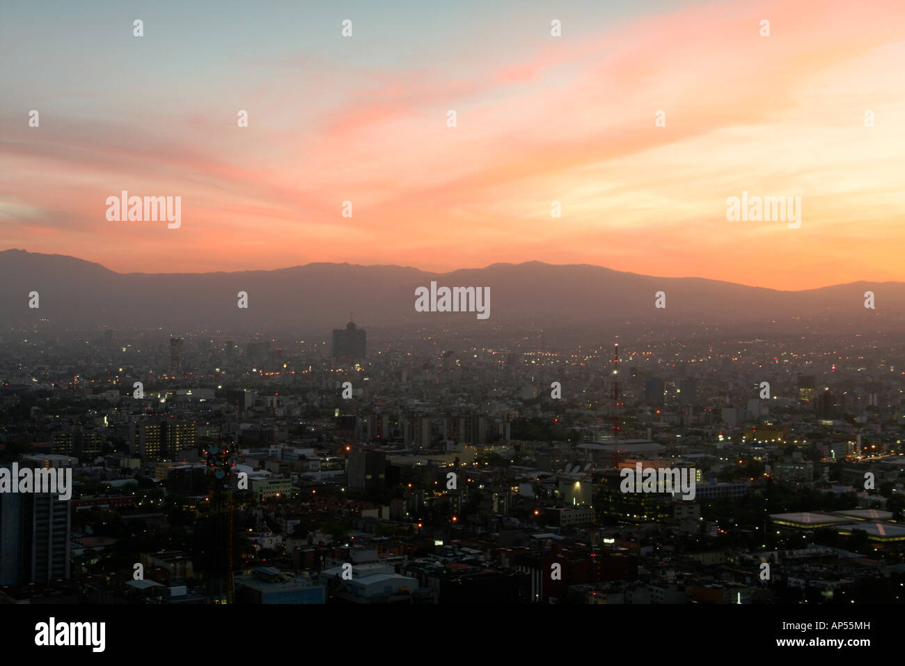 Aerial view mexico city smog hi-res stock photography and images - Alamy