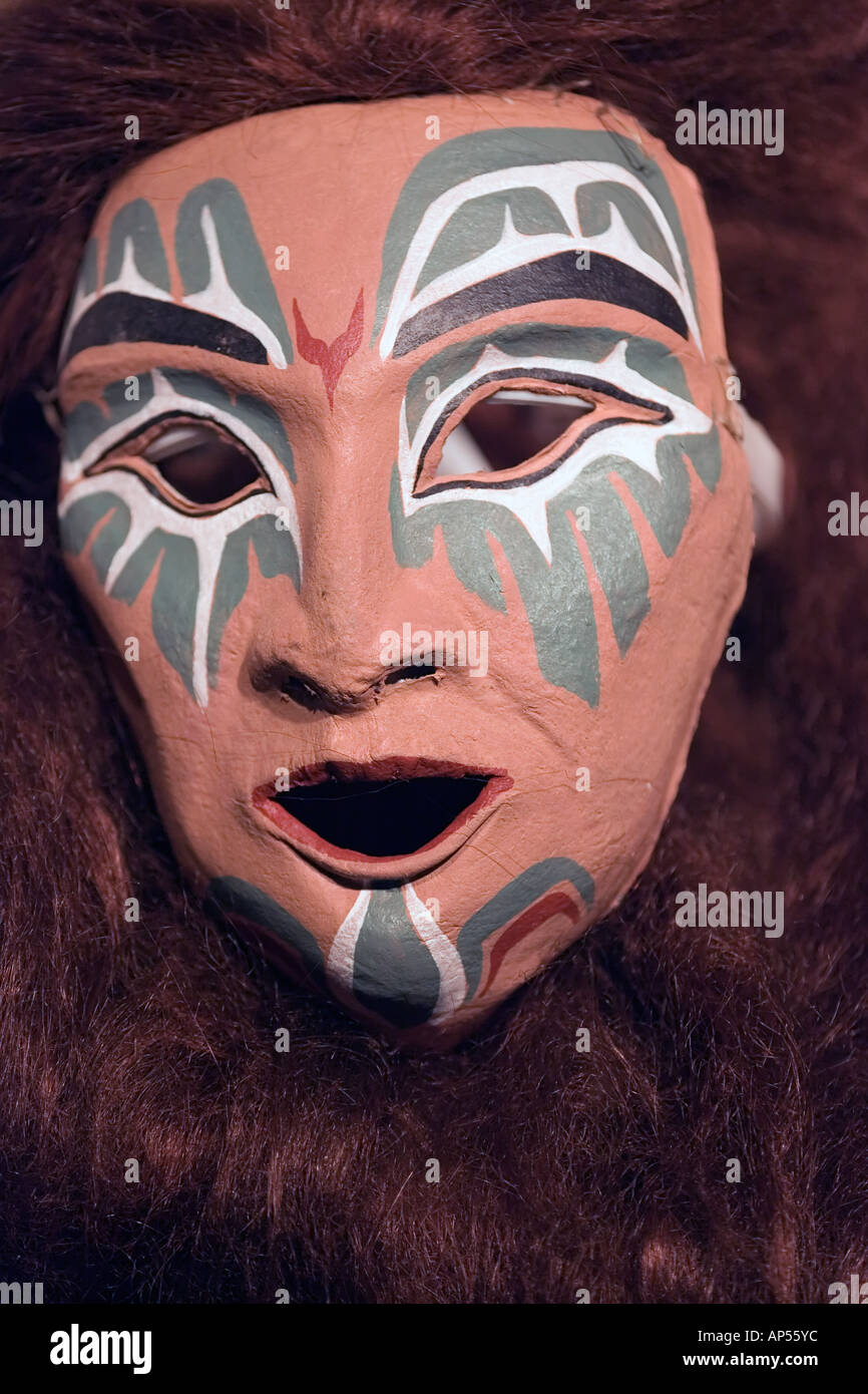 Traditional Tlingit's actor mask worn during story telling plays at the ...