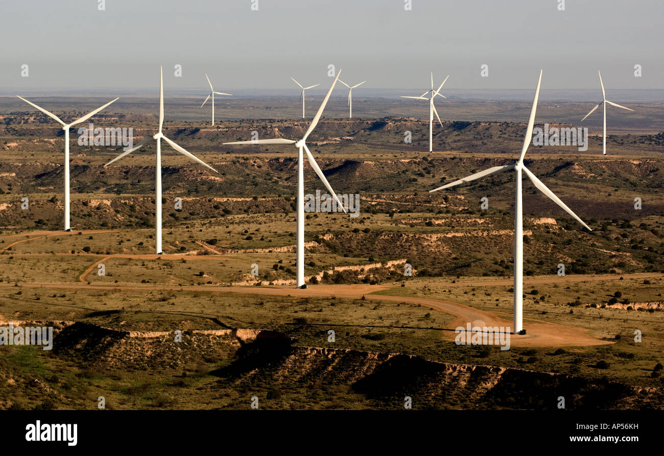 Wind powered turbines on Texas wind farm Stock Photo - Alamy