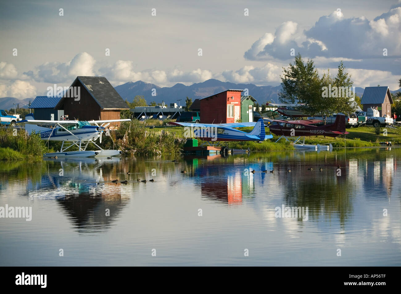 USA, ALASKA, ANCHORAGE: Lake Hood Air Harbor World's Busiest Floatplane ...