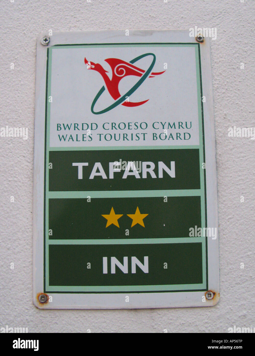 Welsh Tourist Board sign outside one of the many traditional pubs in ...