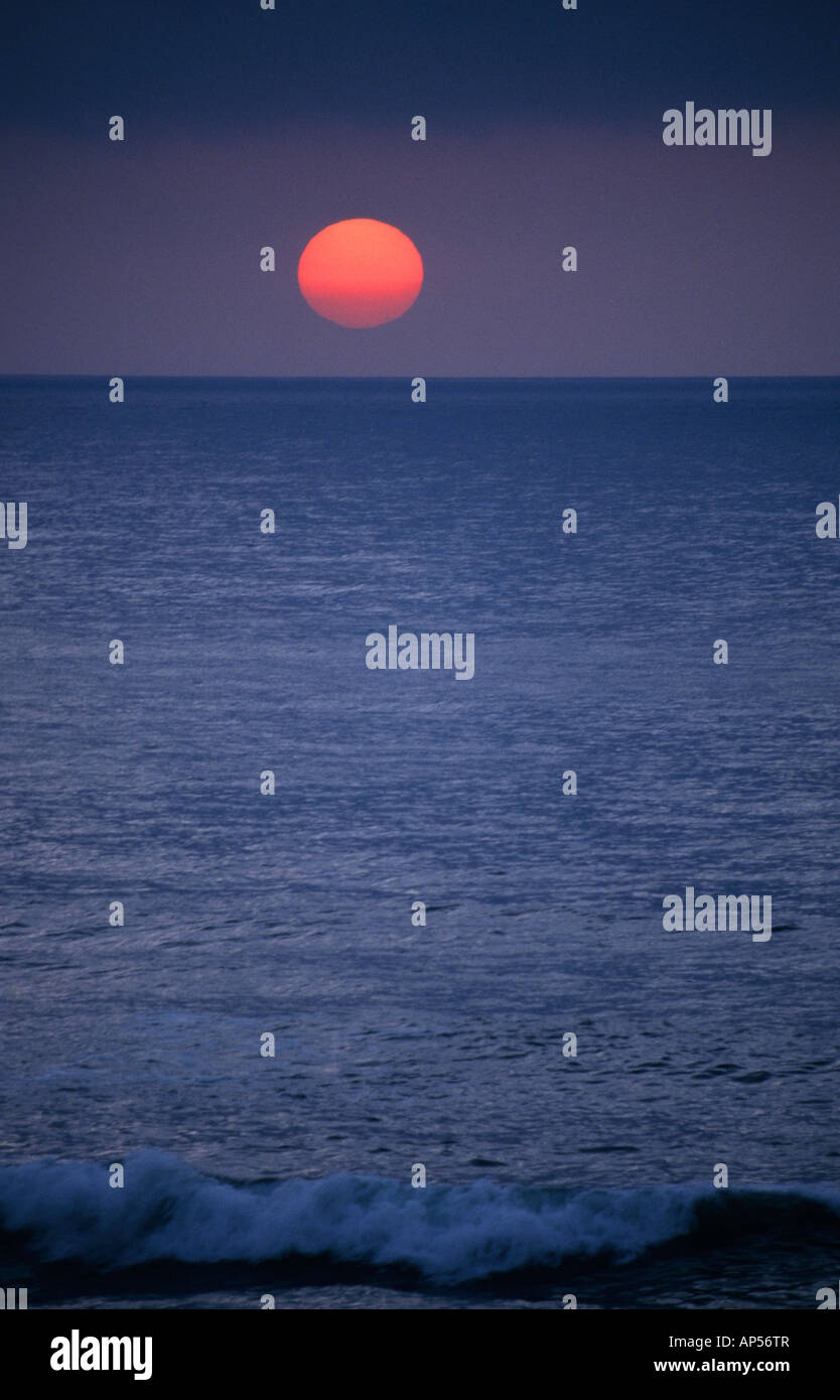 Sun set on the Atlantic ocean Mirleft Morocco Stock Photo - Alamy
