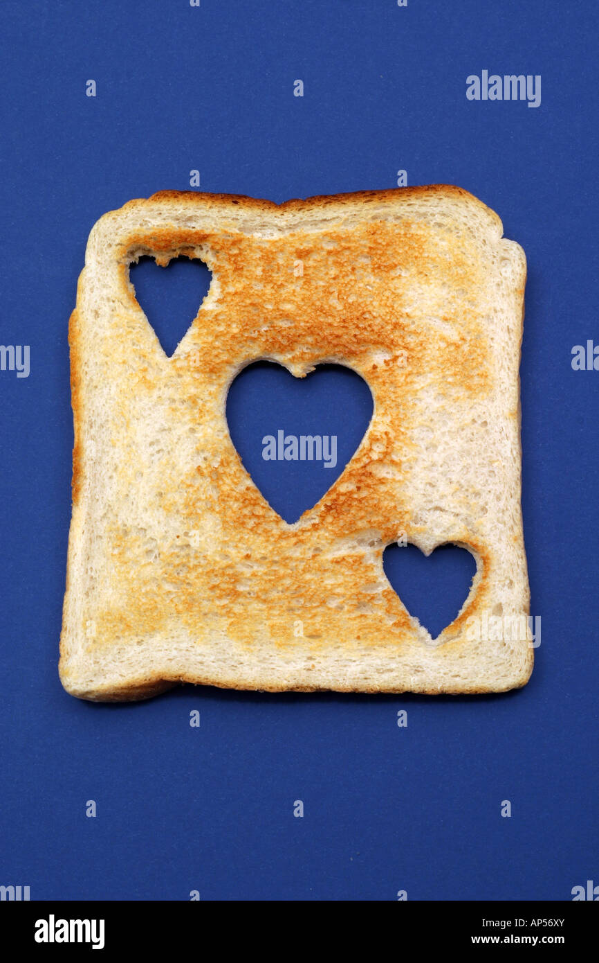 Toast with hearts cut out Stock Photo - Alamy