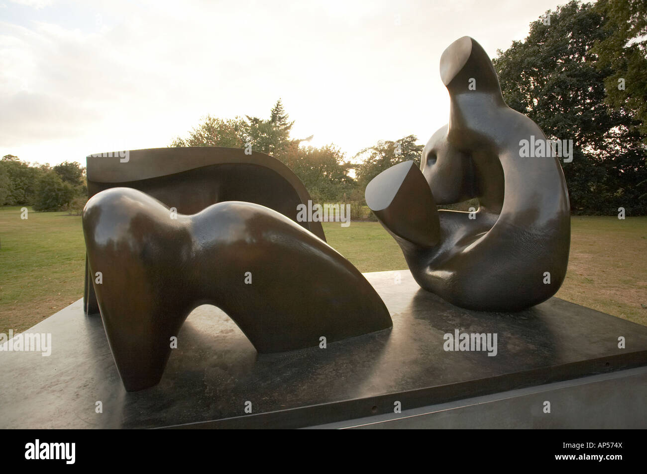 Henry Moore sculpture Three Piece Reclining Figure Draped 1975 Stock Photo - Alamy