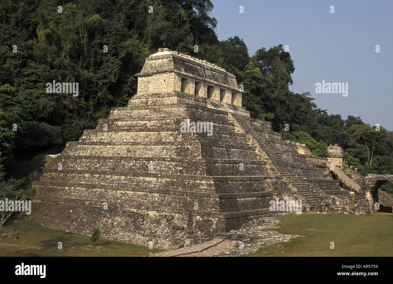 Mexico Chiapas province Palenque Temple of the Inscriptions Stock Photo ...