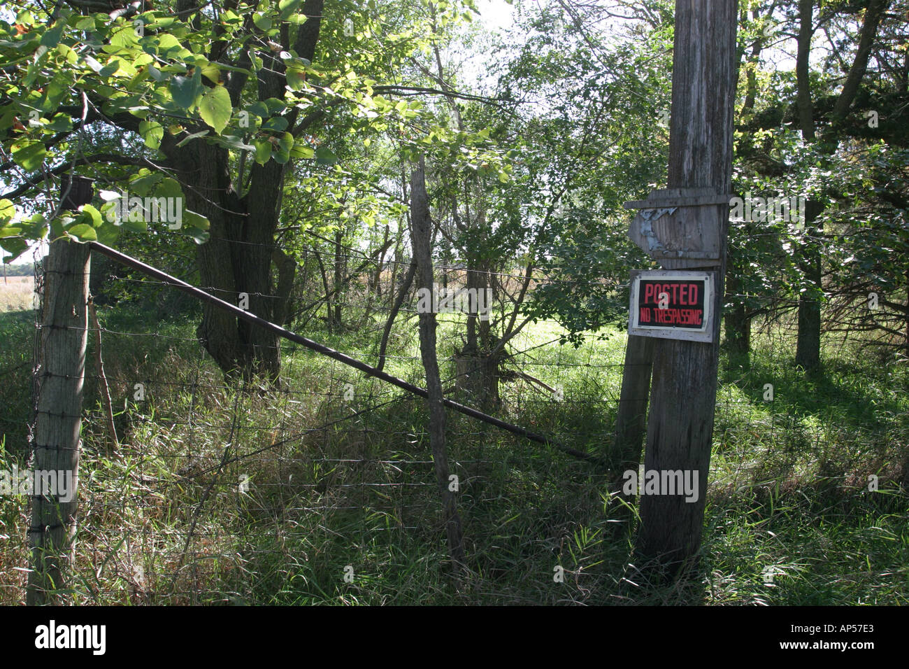 No Trespassing sign in rural area. Nebraska, USA Stock Photo - Alamy