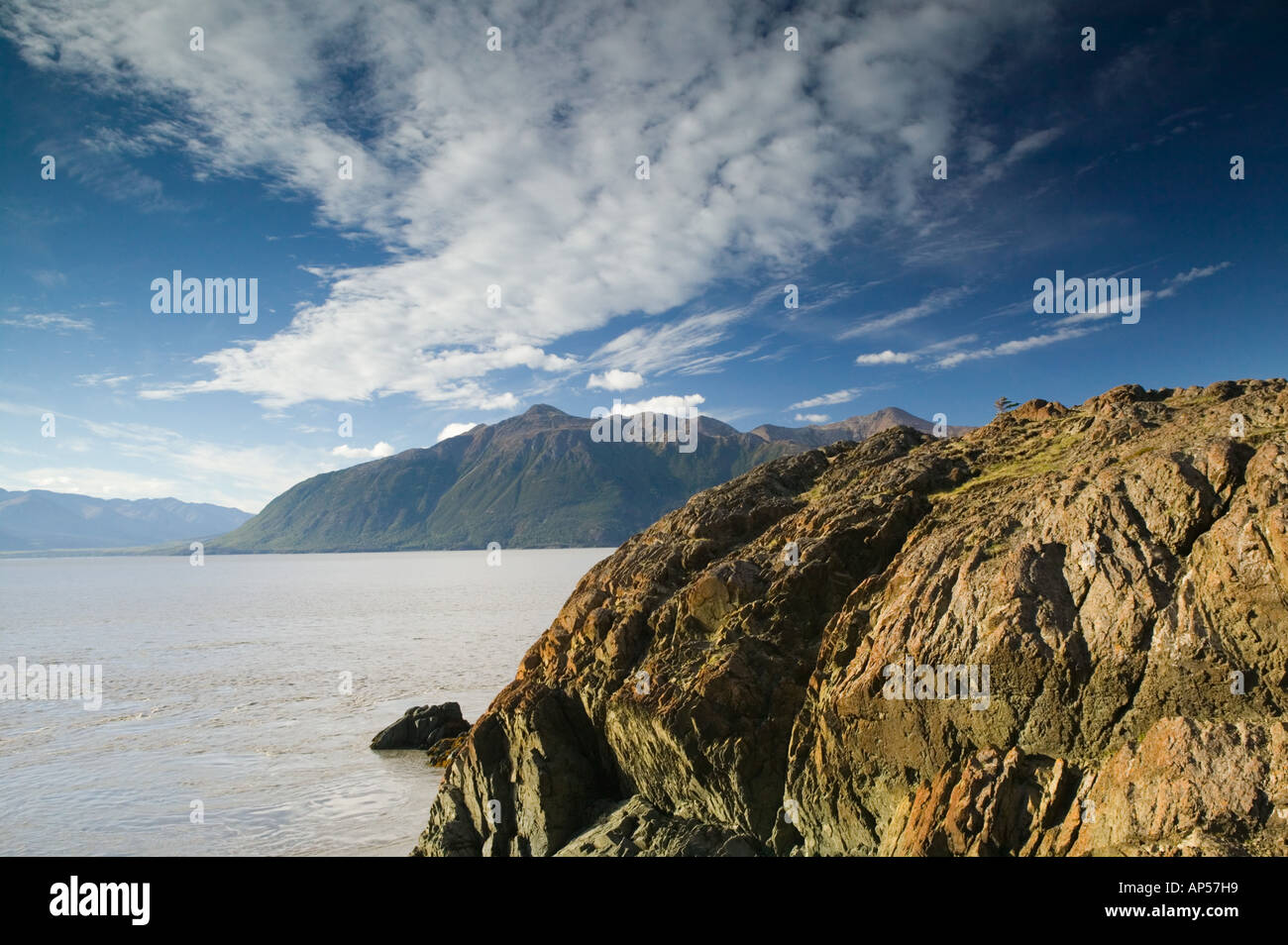 USA, ALASKA, Anchorage Area: Beluga Point: View of The Turnagain Arm ...