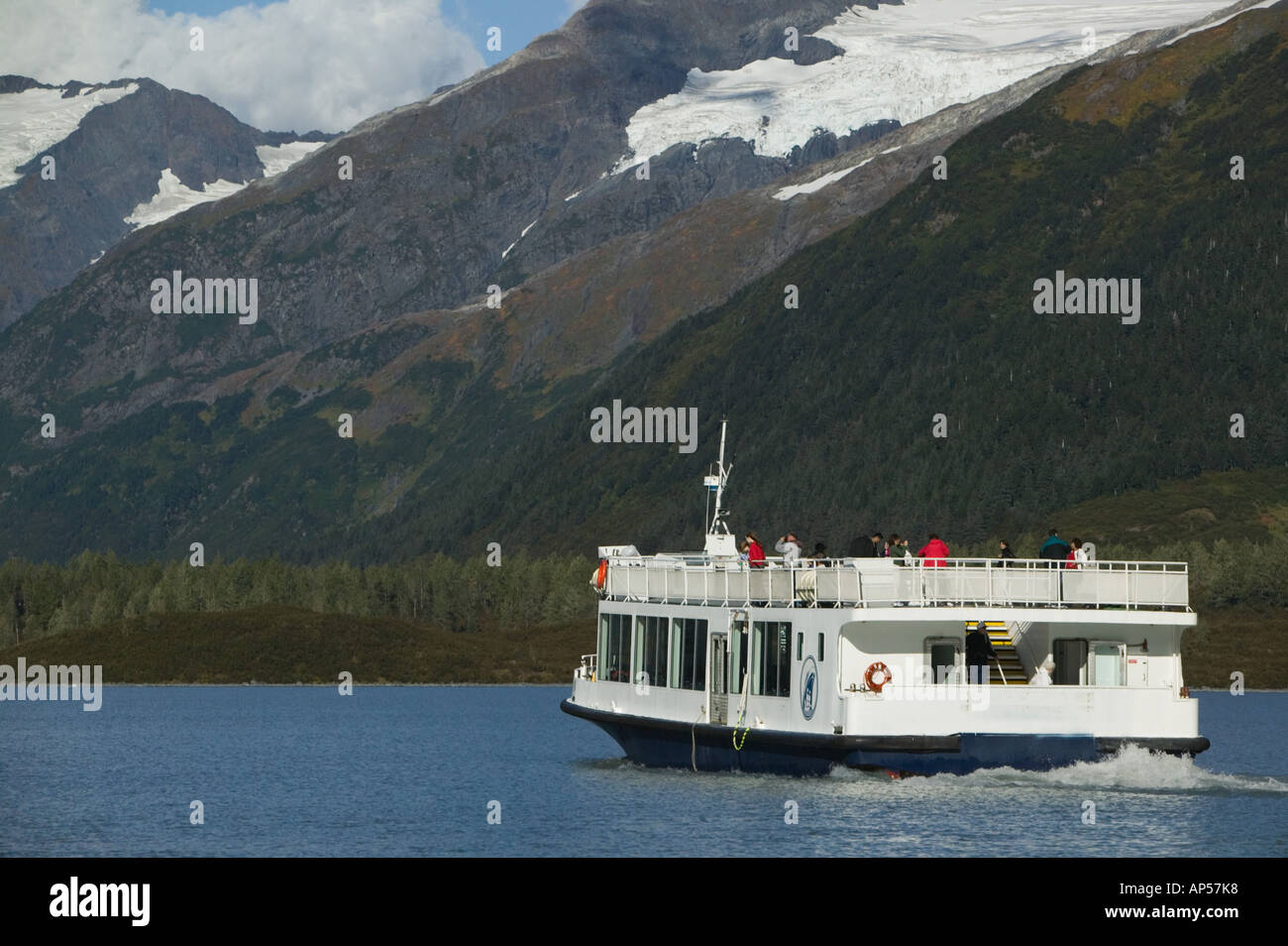 USA, ALASKA, PORTAGE GLACIER: Miniature Ice Breaker SS. Ptarmigan ...