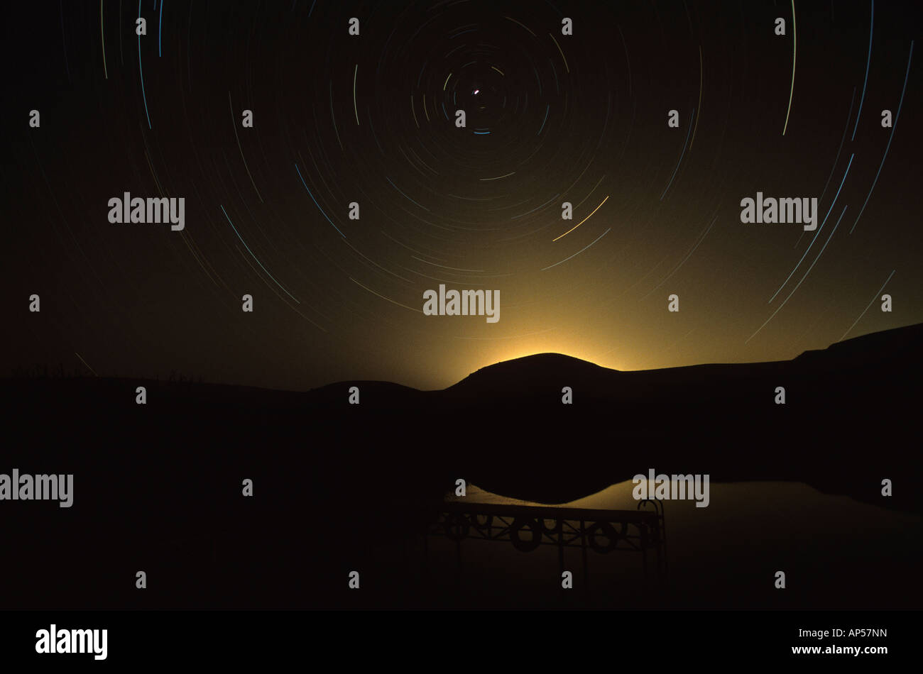 Night sky with arcs star trails Stock Photo - Alamy