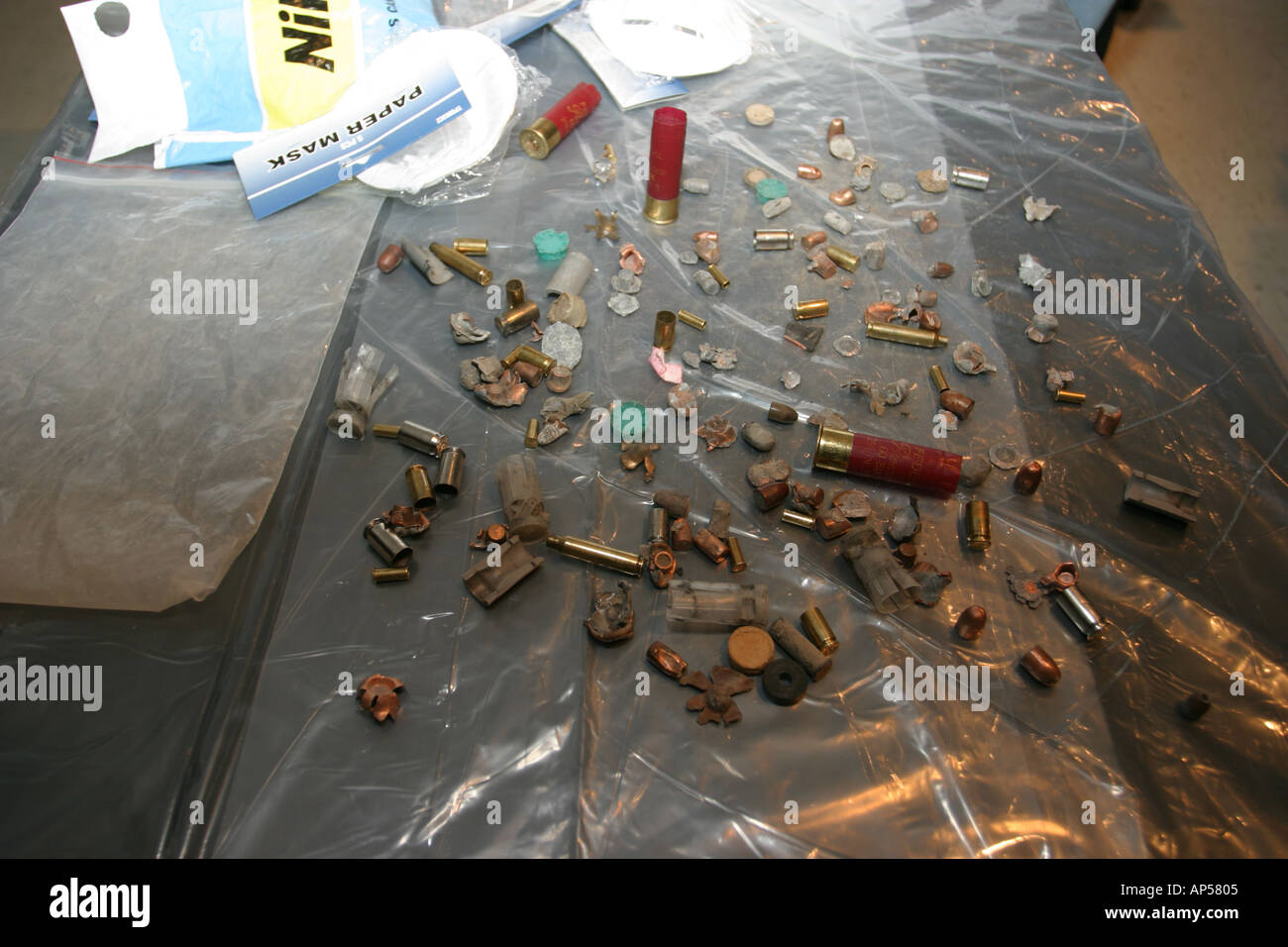 Forensics Ammunition casings Stock Photo - Alamy