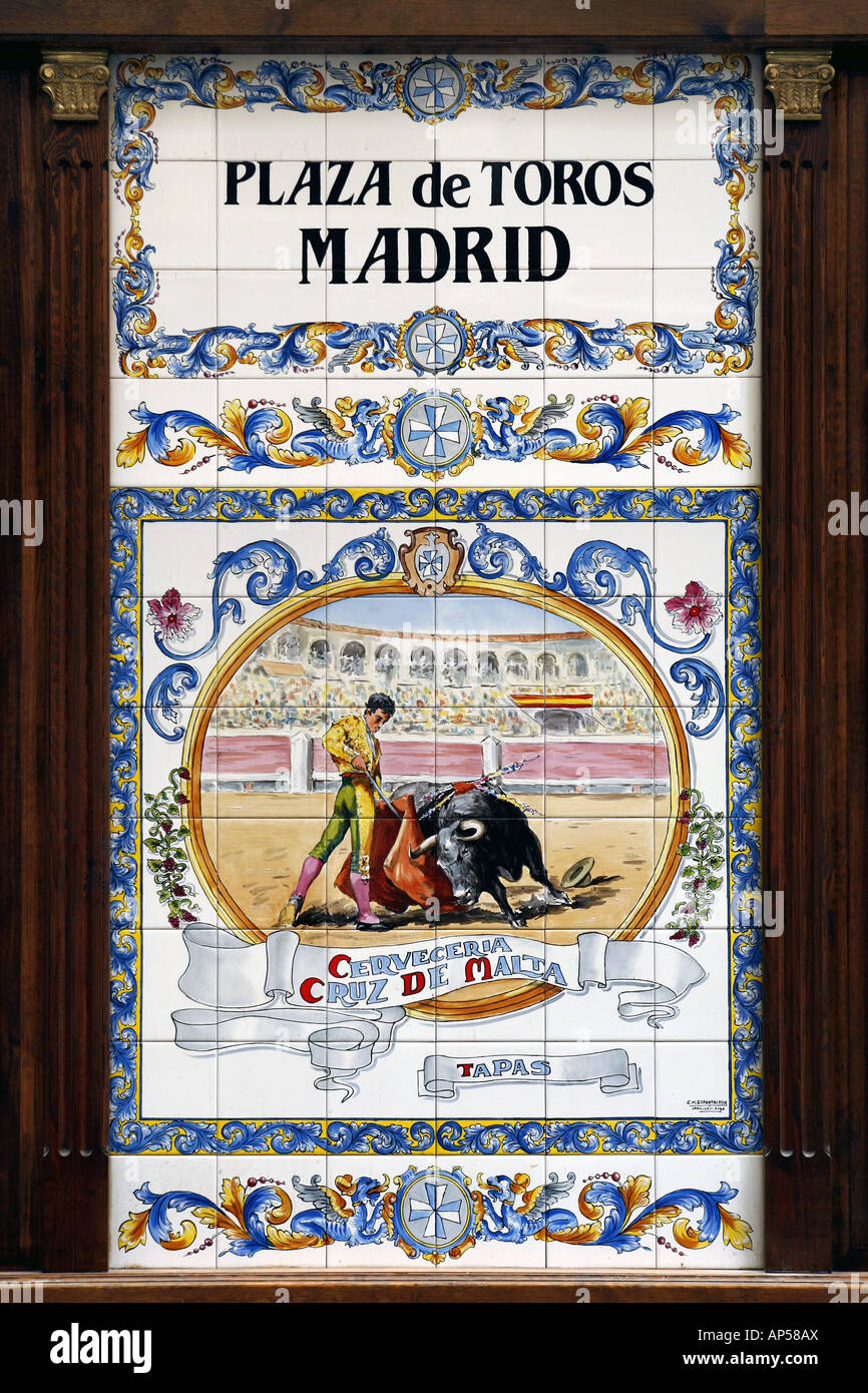 Tile work on facade, Madrid, Spain Stock Photo - Alamy