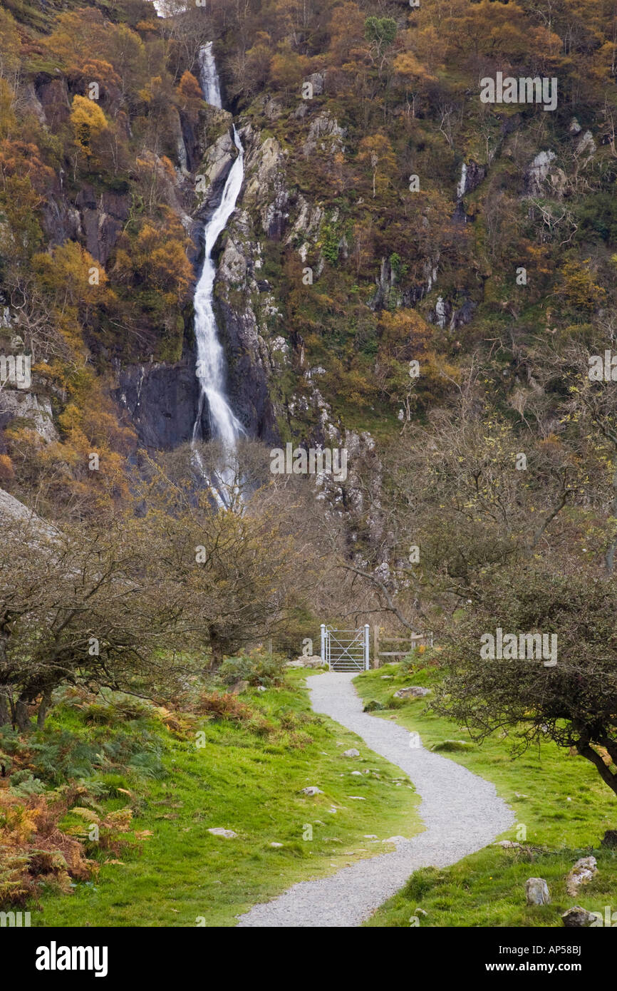 Track to Aber Falls or Rhaeadr Fawr in Coedydd Aber National Nature ...