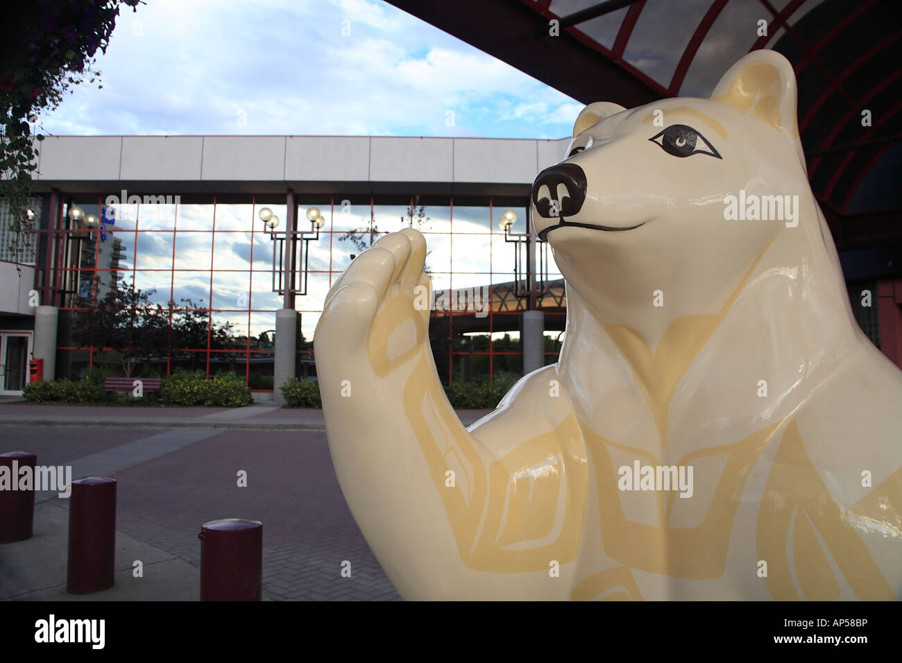 Kermode or Spirit Bear statue outside Prince George Civic Center Prince ...