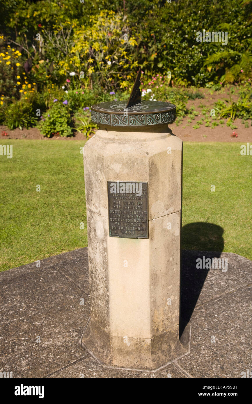 Commemorative sundial in Treaty House grounds at Waitangi National ...