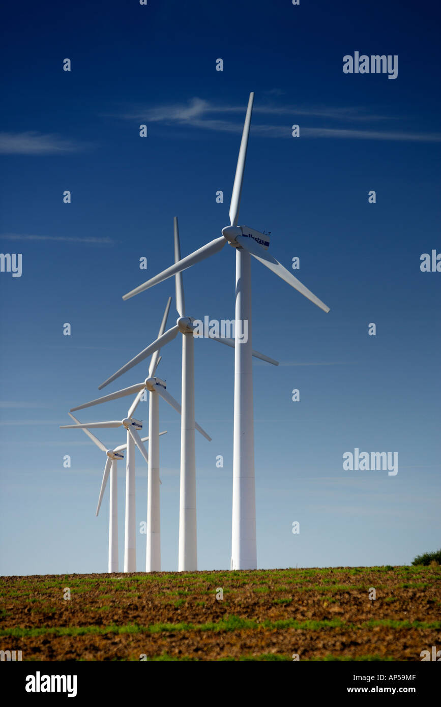 Wind Farm And Ploughed Field Norfolk UK Stock Photo - Alamy