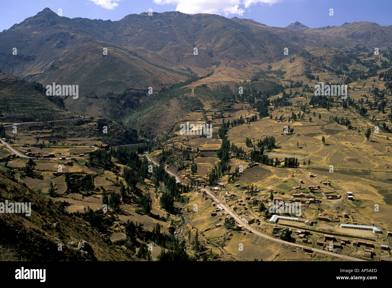 Peru Pisac Andes mountain landscape scenery Stock Photo - Alamy