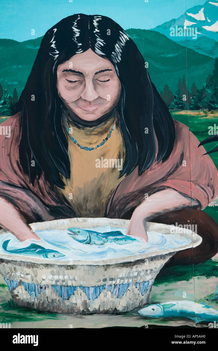 USA, ALASKA, KENAI PENINSULA, SEWARD: 4th Street Native Alaskan Mural ...