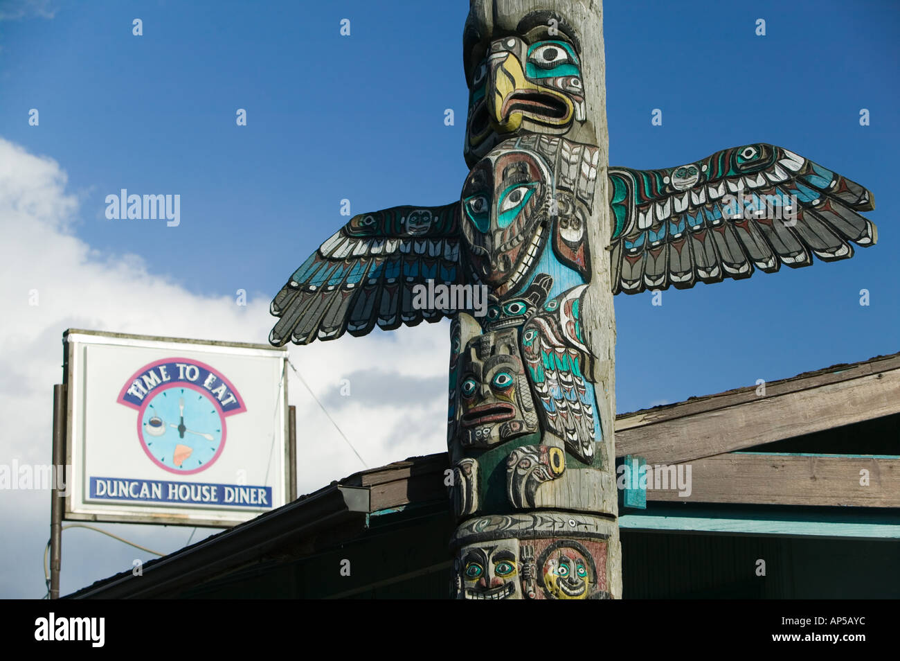 USA, ALASKA, KENAI PENINSULA, HOMER: Homer Detail / Totem Pole / Duncan ...