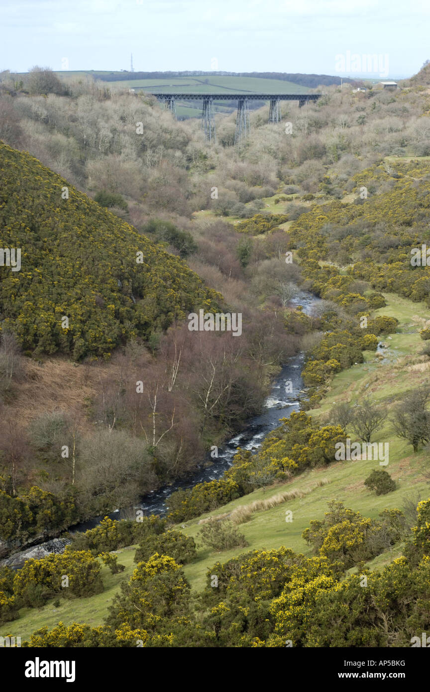 The former Meldon railway viaduct in Dartmoor National Park Devon ...