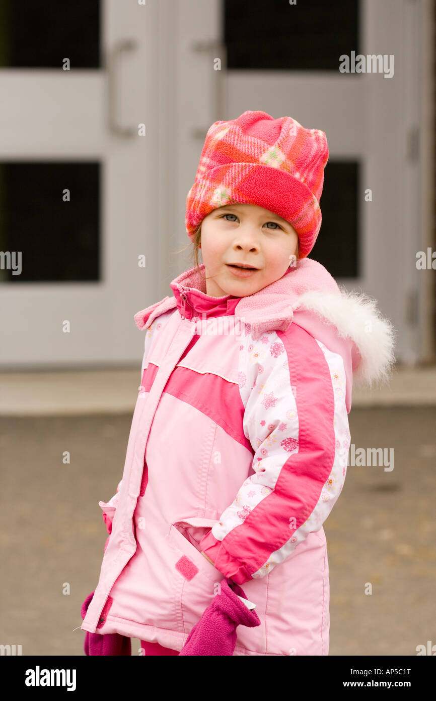 girl in pink jacket Stock Photo - Alamy