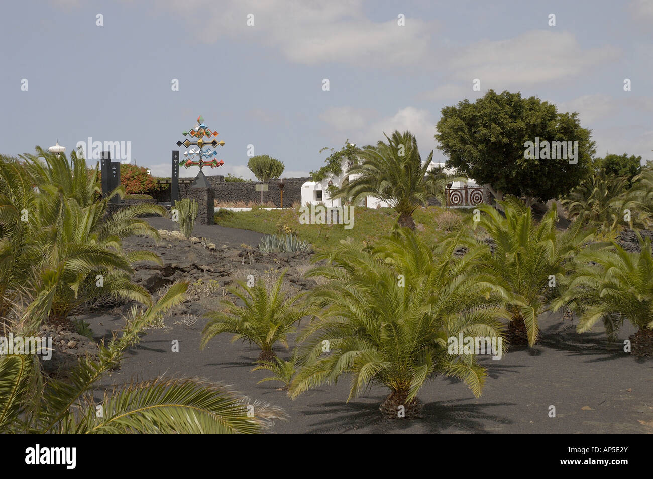 The front garden of the premises of the Cesar Manrique Foundation ...