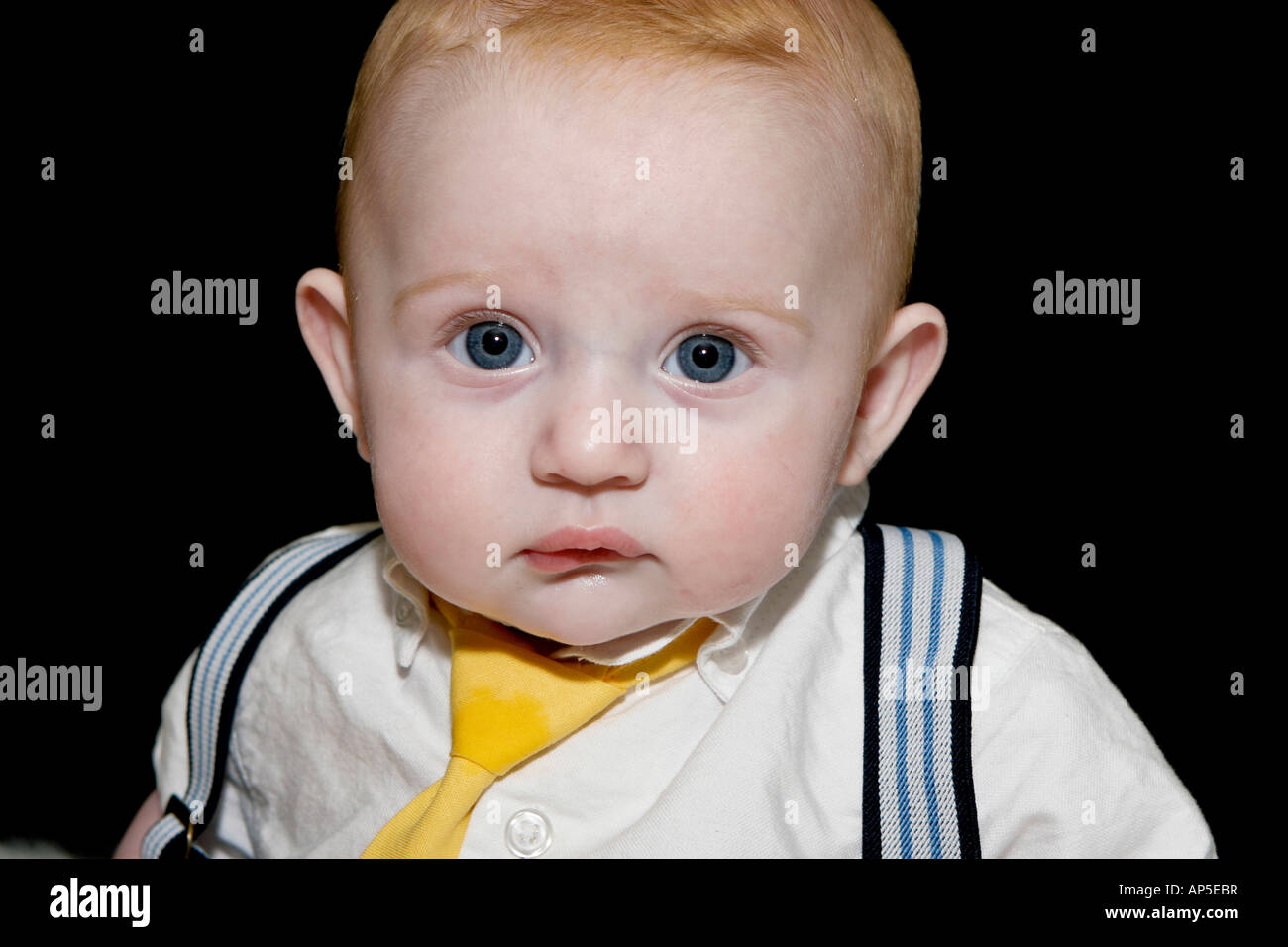 Infant Child Male Model on Black Background Stock Photo - Alamy