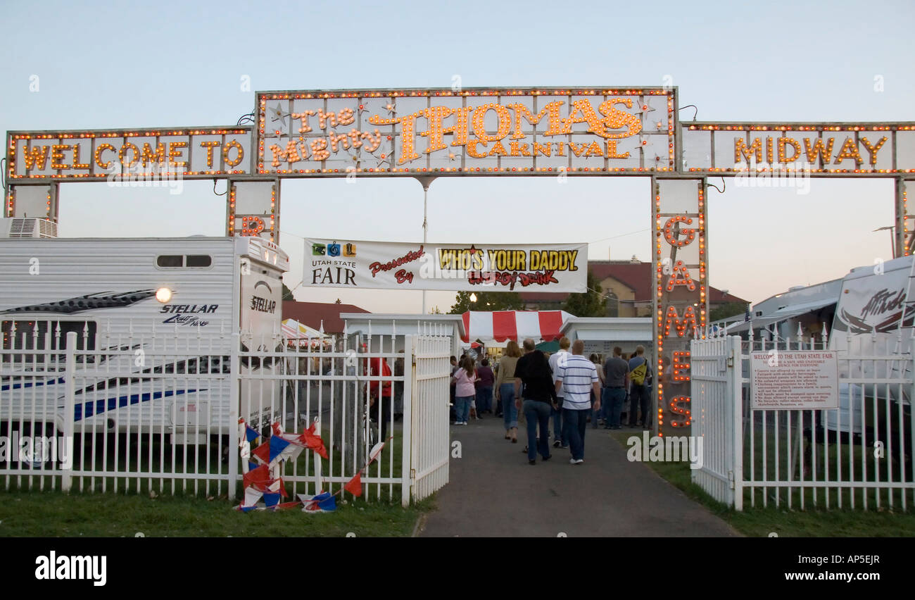 The entrance to the Utah State Fair in SLC, Utah, USA, complete with ...