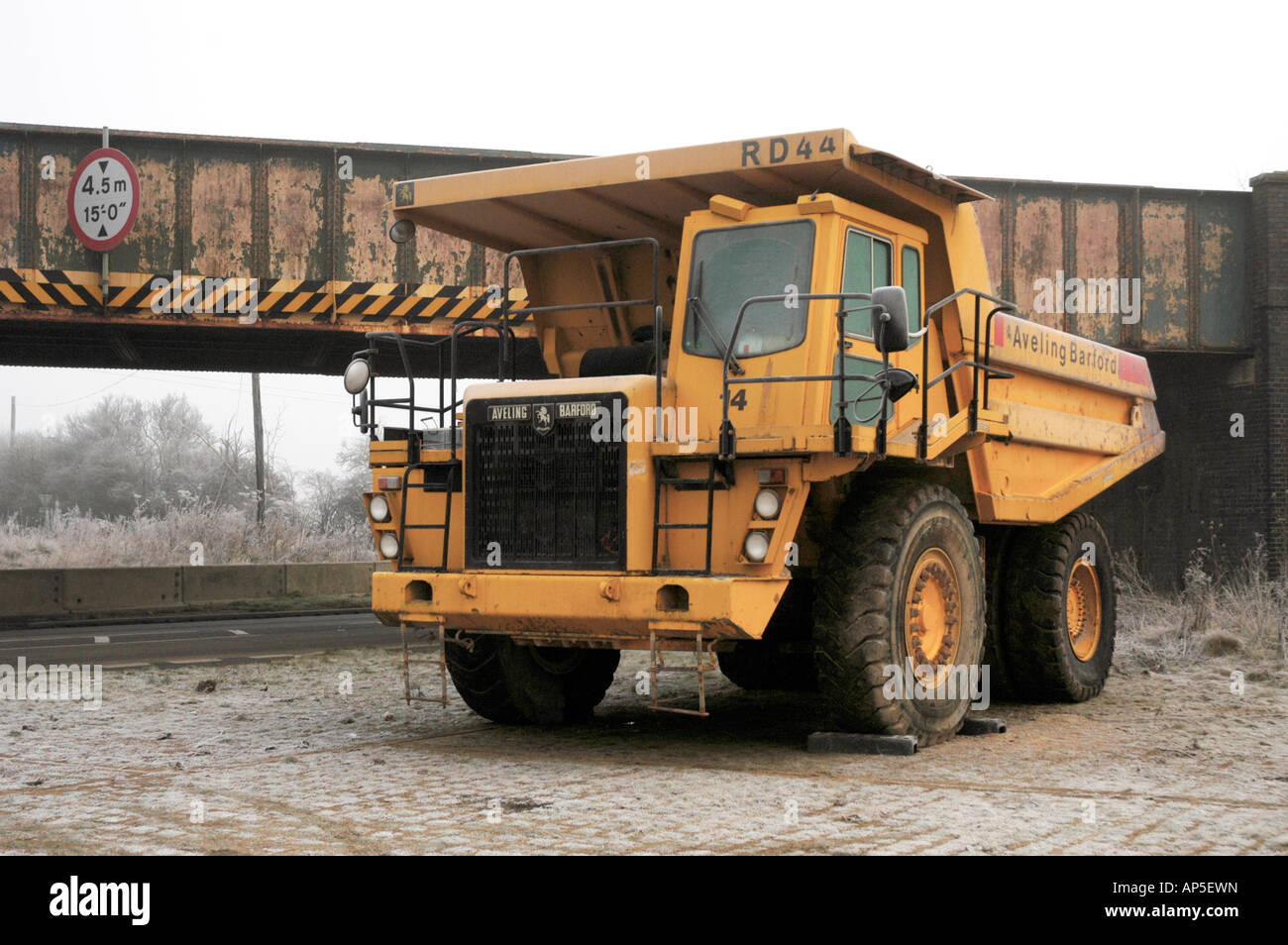 Heavy duty dumper truck in storage on the side of the road Stock Photo ...