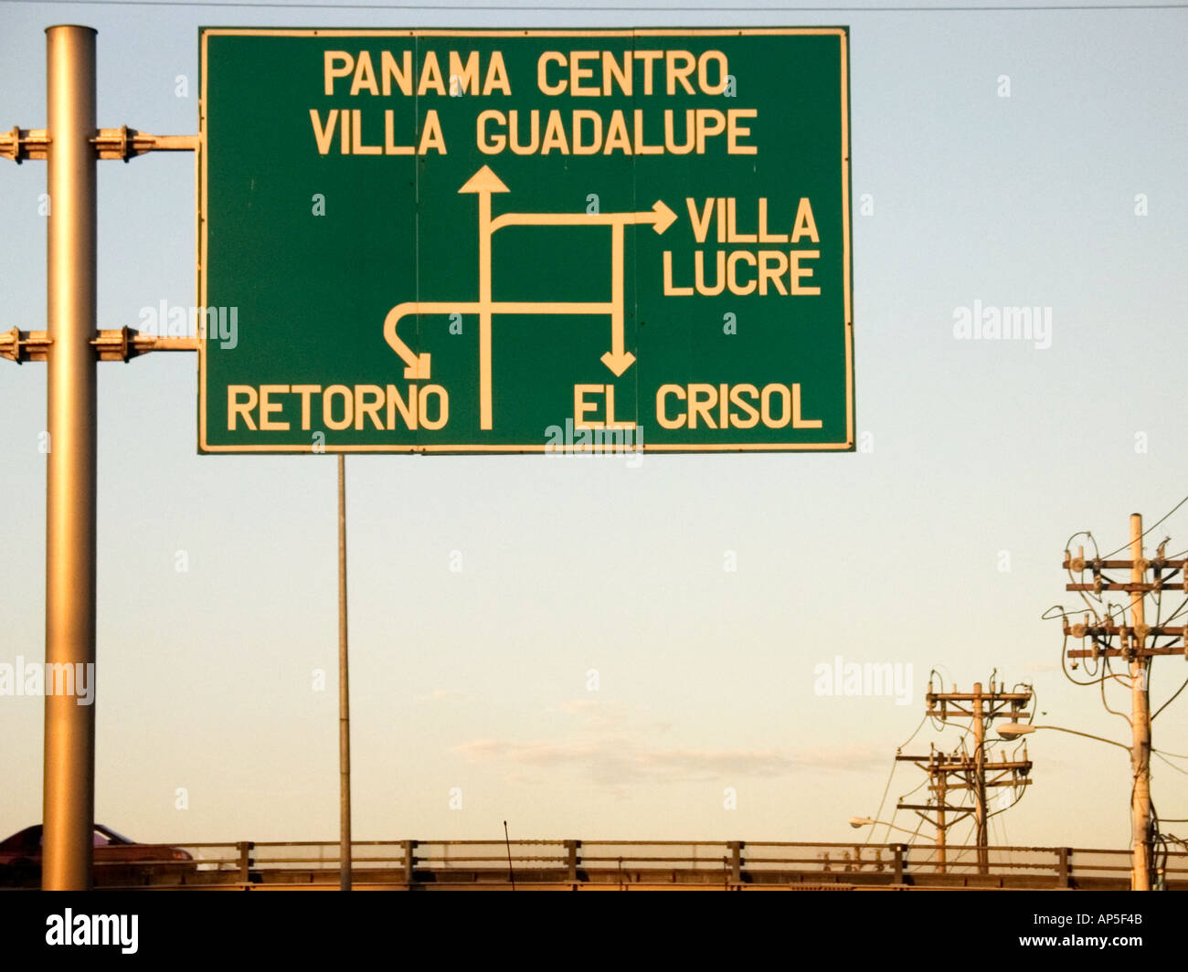 Traffic Sign Panama Villa Lucre Stock Photo - Alamy