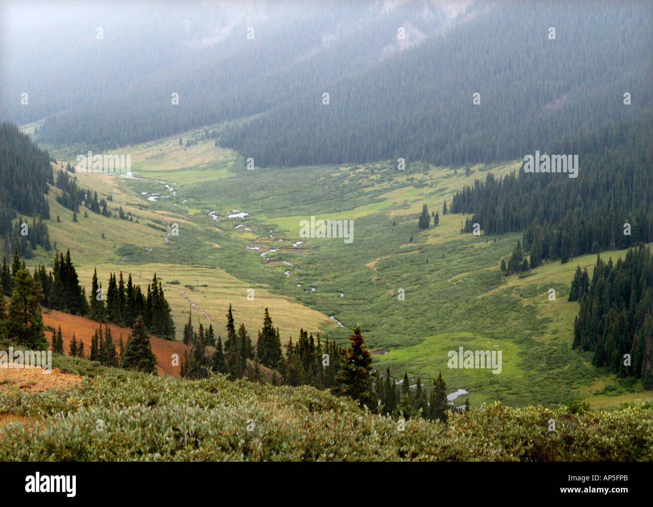 USA, Colorado, Lake City, Valley View from Alpine Loop Scenic Byway ...
