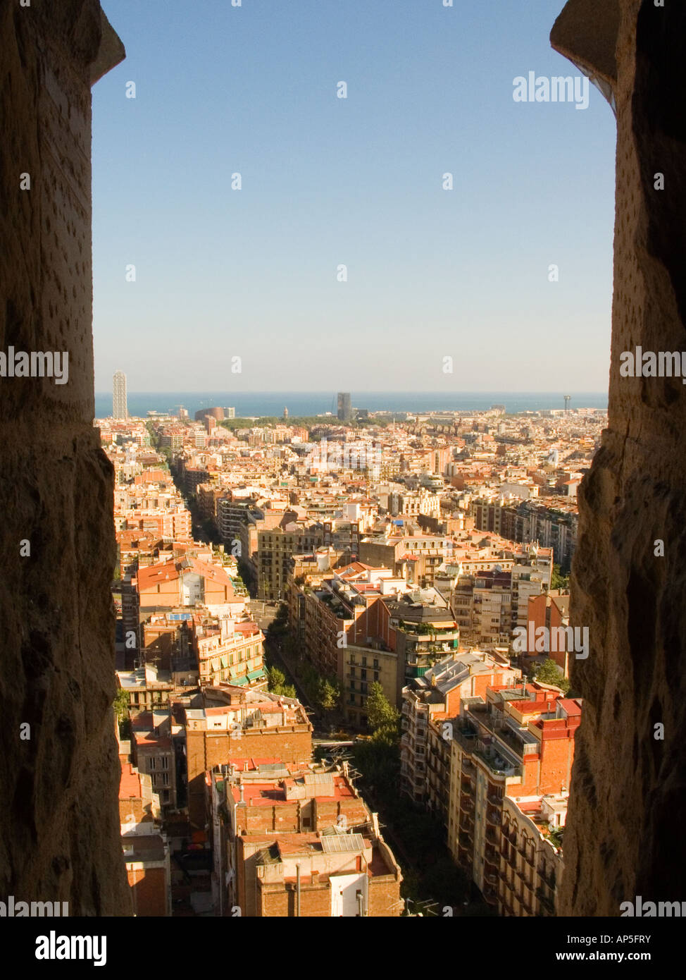 View over Barcelona from Sagrada Familia, Spain Stock Photo - Alamy