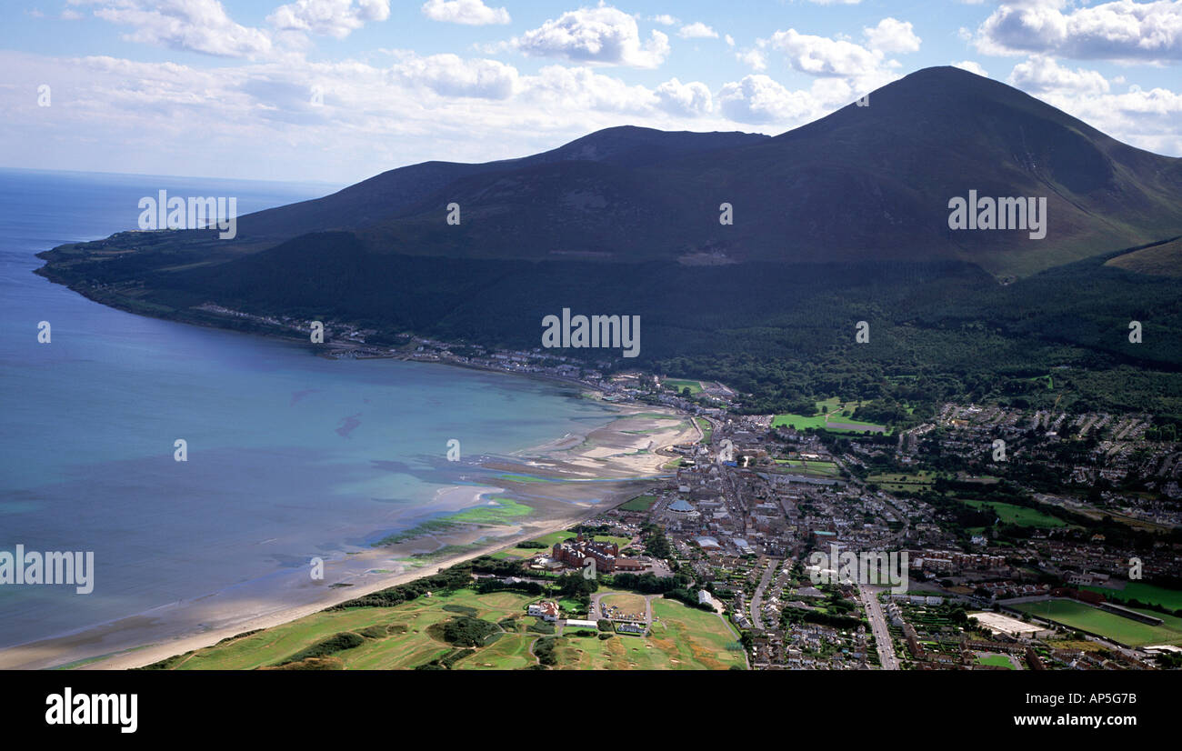 Aerial view of Newcastle, Mournes, Co. Down Stock Photo - Alamy