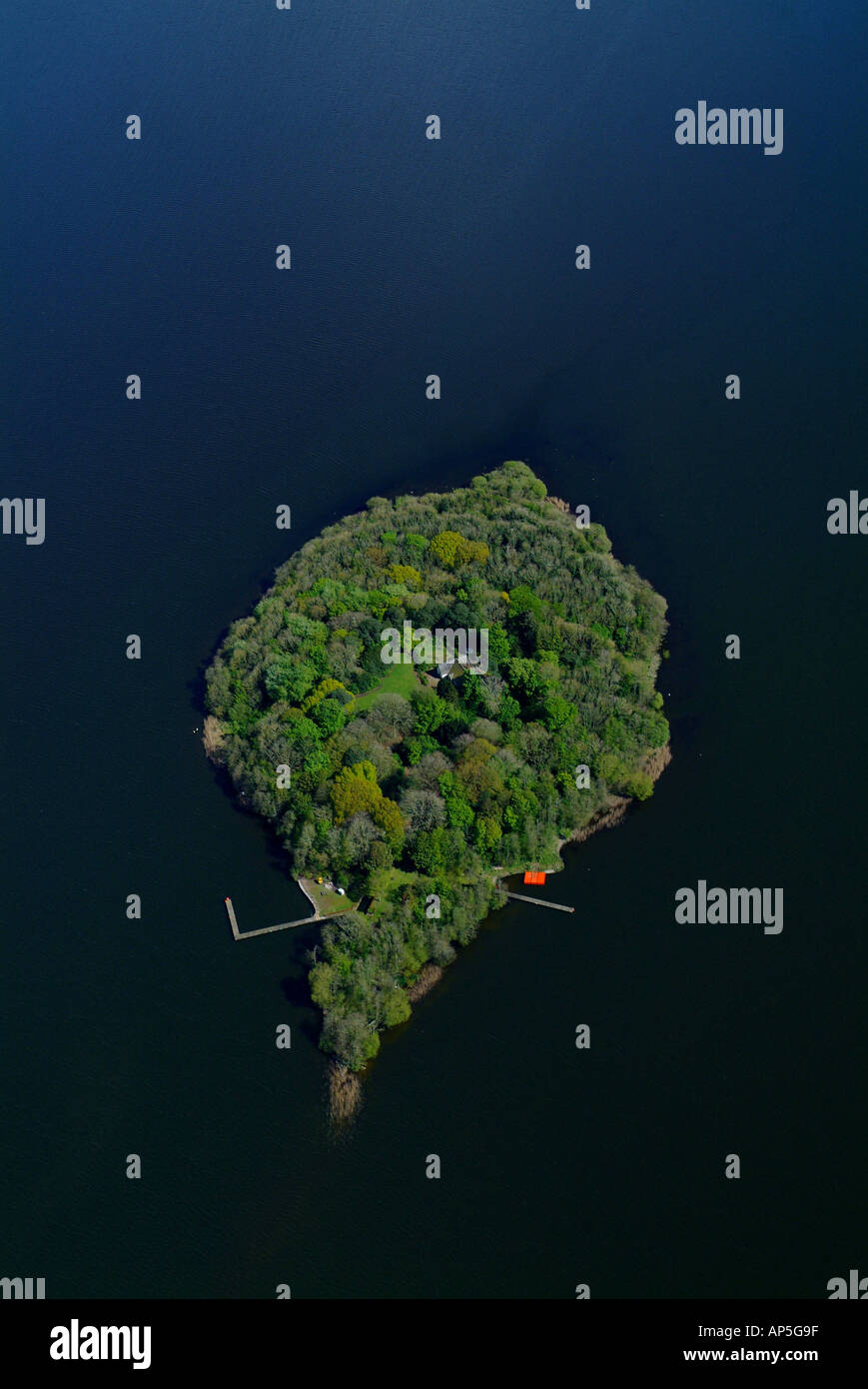 Aerial view of Coney Island, Lough Neagh, Northern Ireland Stock Photo ...